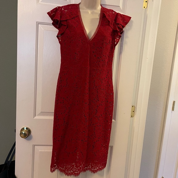 Express | Dresses | Express Midi Tea Length Lace Cocktail Party Dress ...